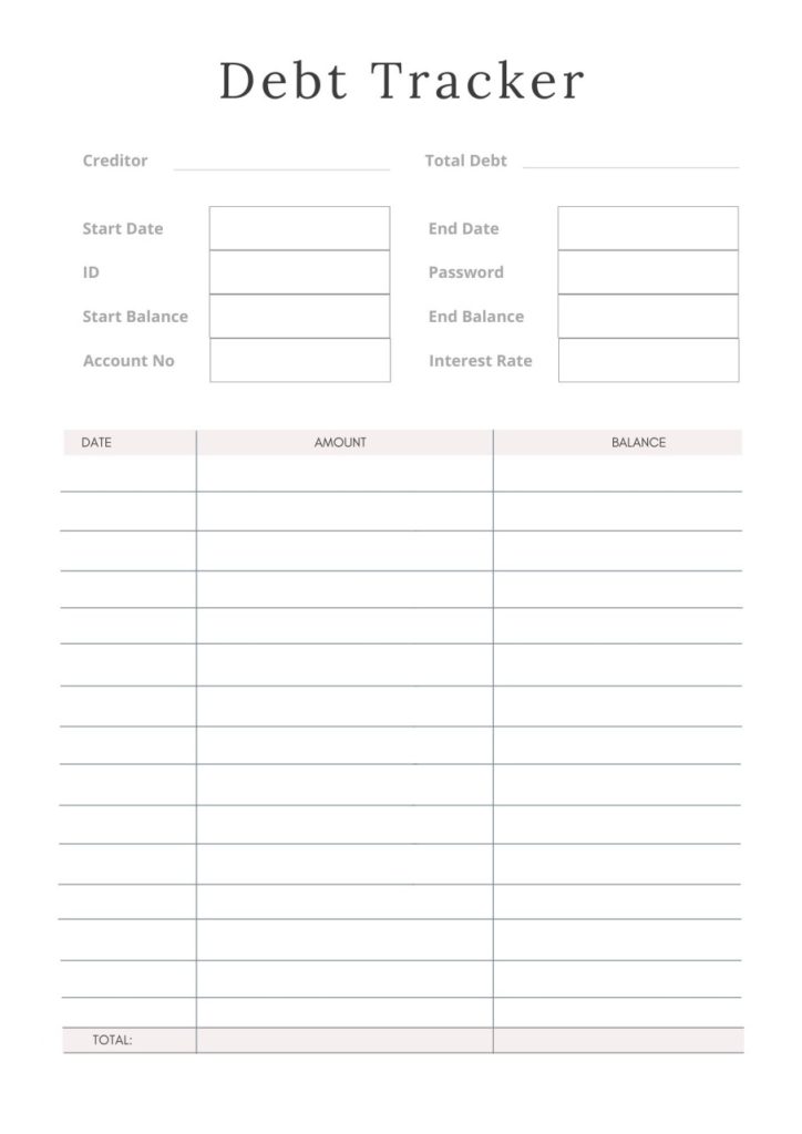 Debt Tracker - California Shop Small